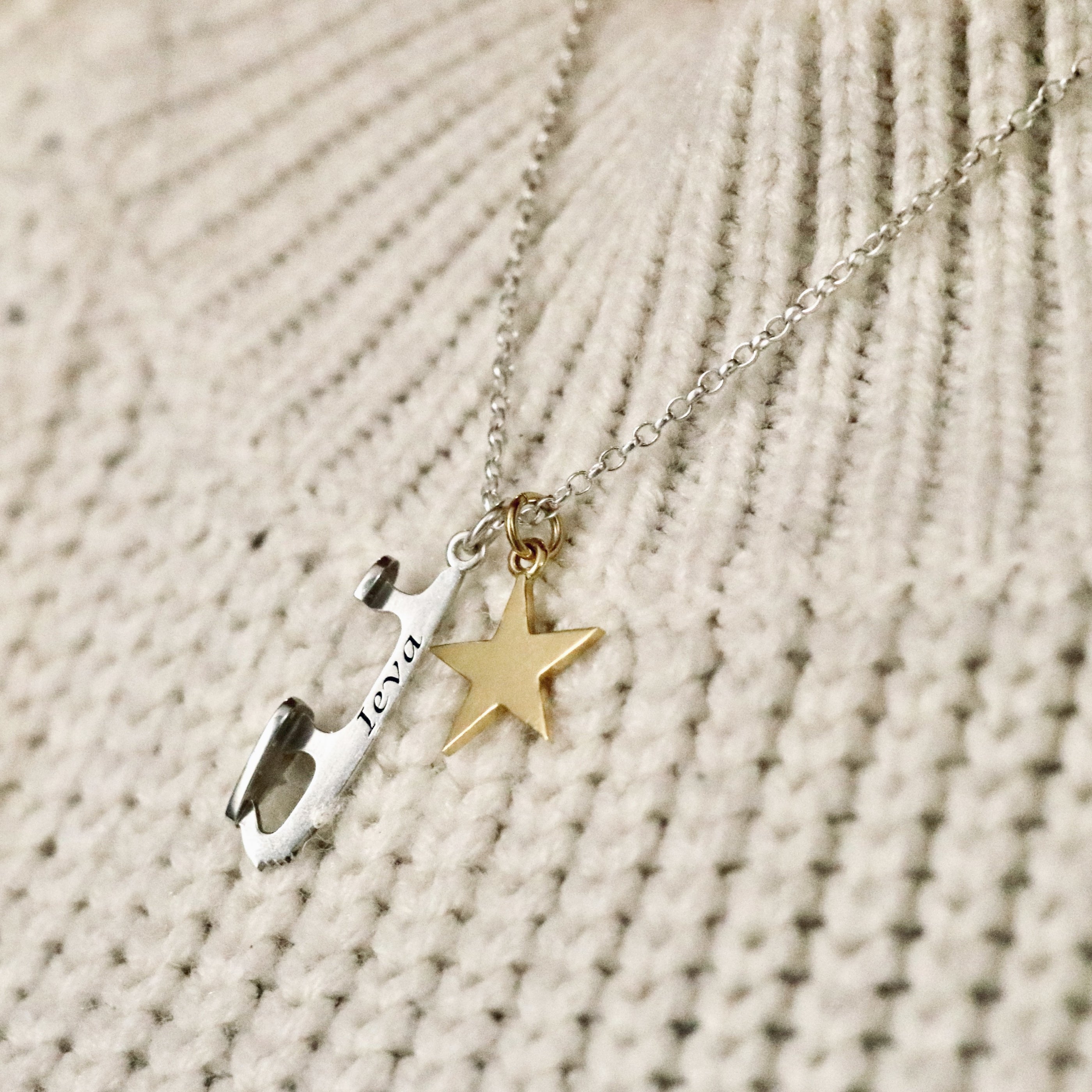 Personalised 'Shine Bright' Silver Ice Skating Necklace | Ice Skating ...