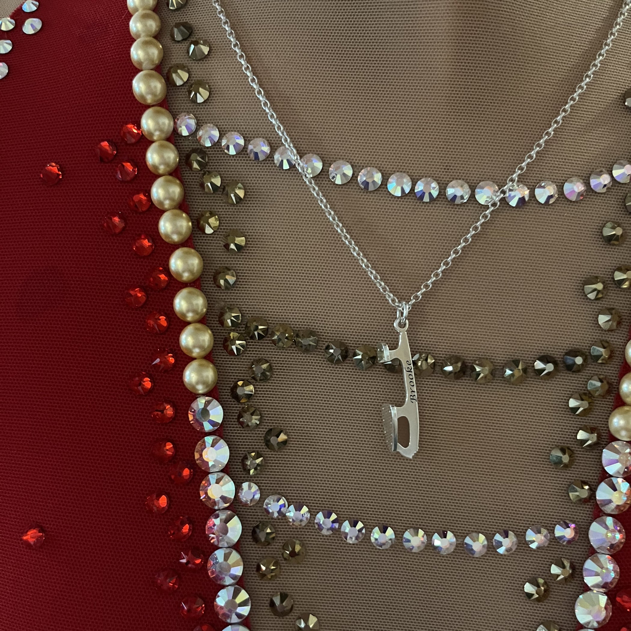Personalised Silver Ice Skating Necklaces | Ice Skating Jewellery