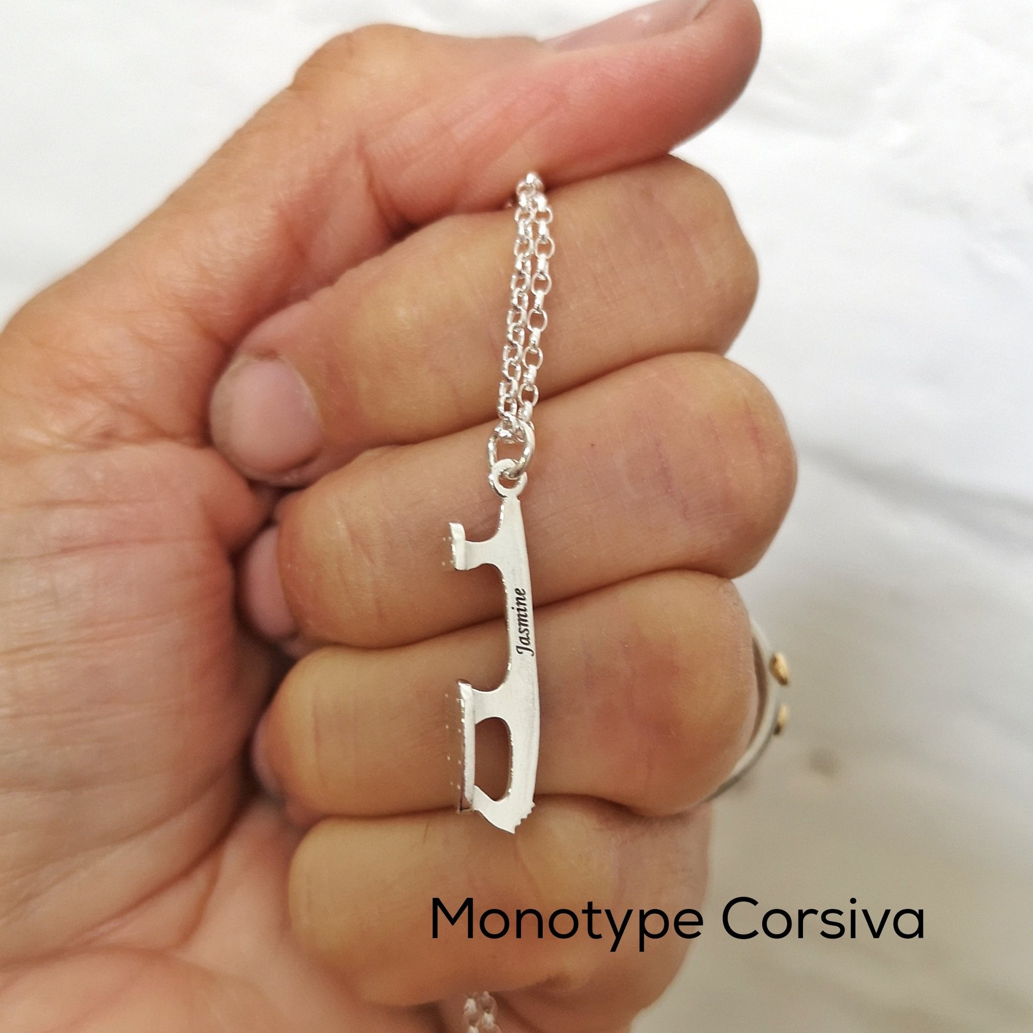 Personalised Silver Ice Skating Necklaces | Ice Skating Jewellery